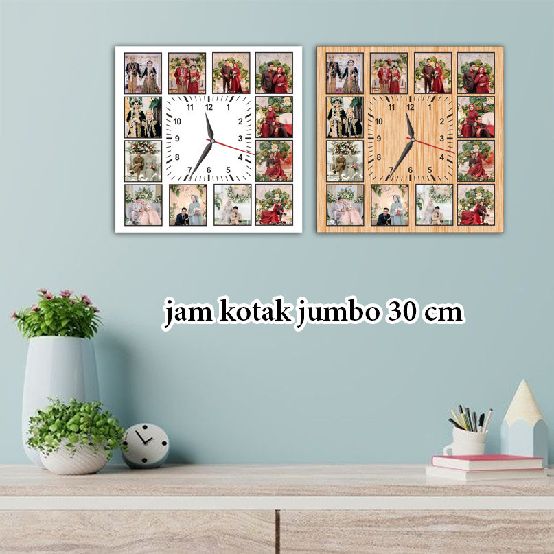 Jual jam unik 12 foto ukuran jumbo 30 cm besar | Shopee Indonesia