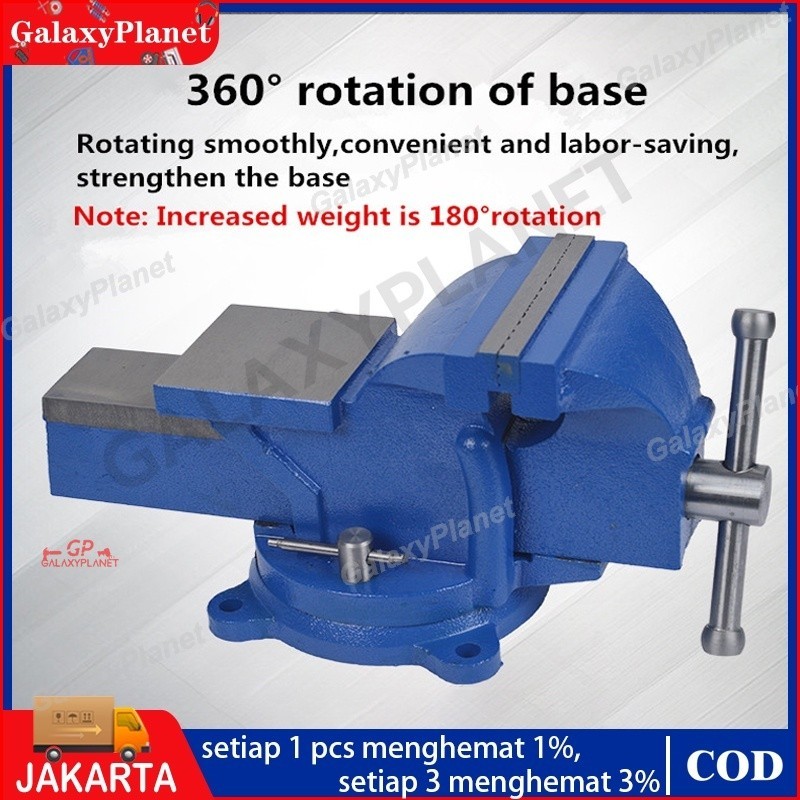 Jual KLEM CATOK RAGUM PUTAR 360 PENJEPIT BESI KAYU 5 INCH BENCH VICE ...