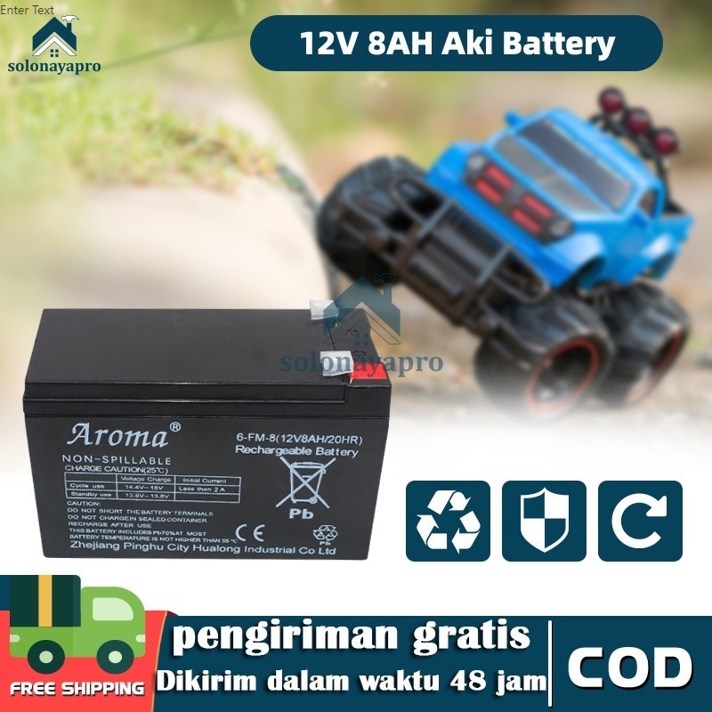 Jual 12V 8AH Aki Battery msa hitam / aki battery batre accu sprayer ...