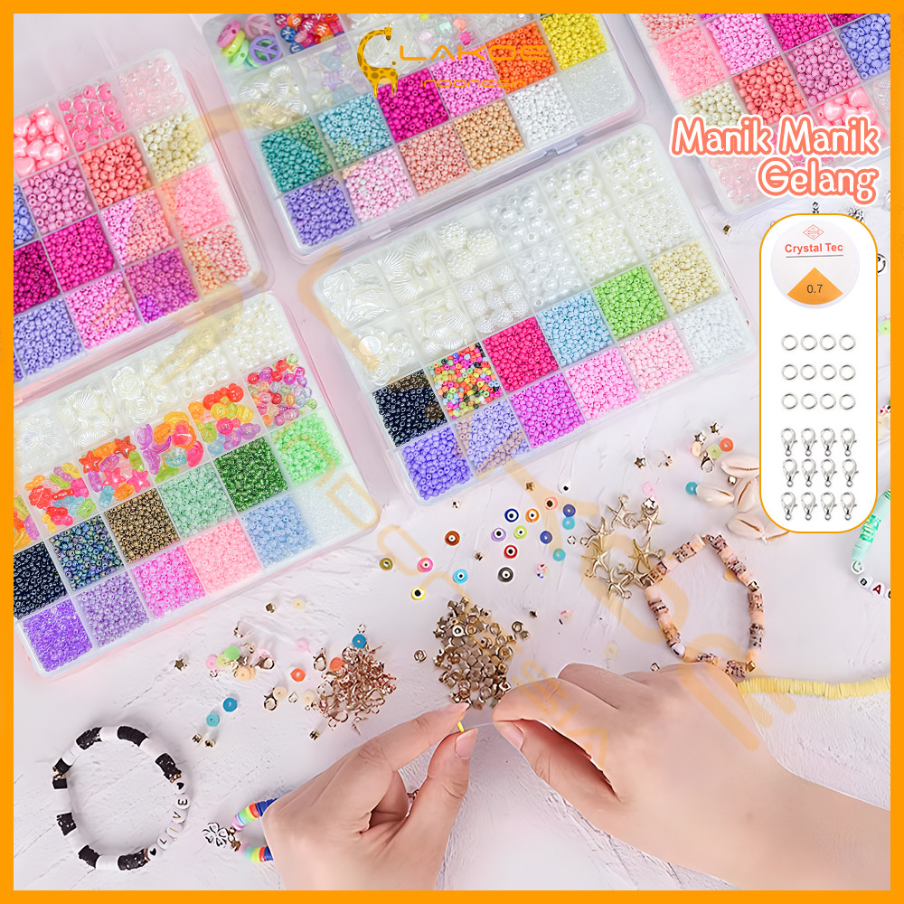Jual LAKOE Gelang Manik 3D Beads Set Manik Manik Pasir DIY beads kit ...