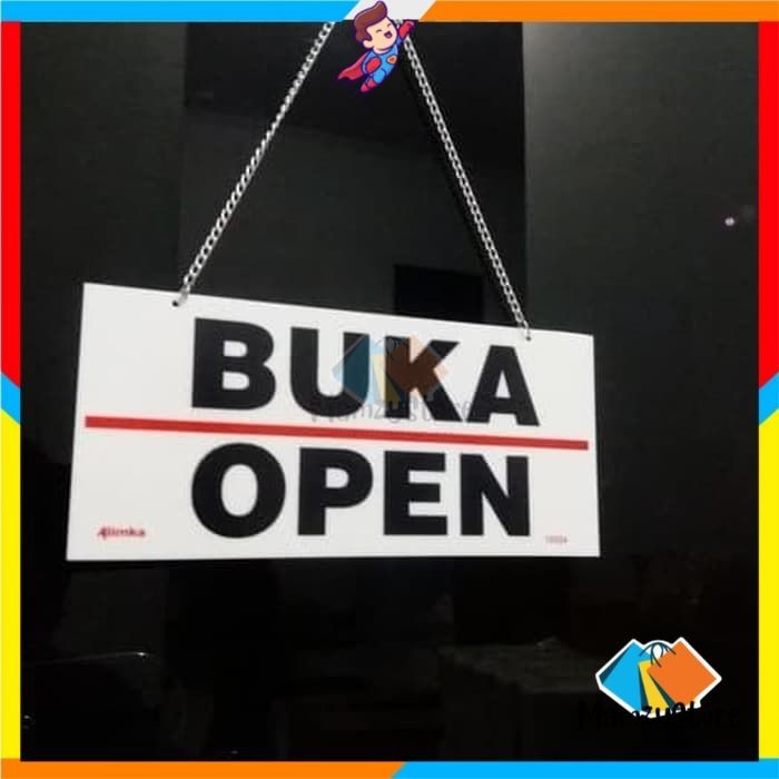 Jual Sign board papan nama akrilik buka dan tutup | Shopee Indonesia