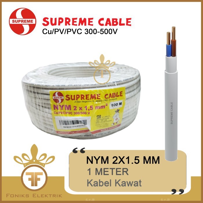 Jual Kabel Listrik Supreme Nym 2x1.5 Meteran Eceran | Shopee Indonesia