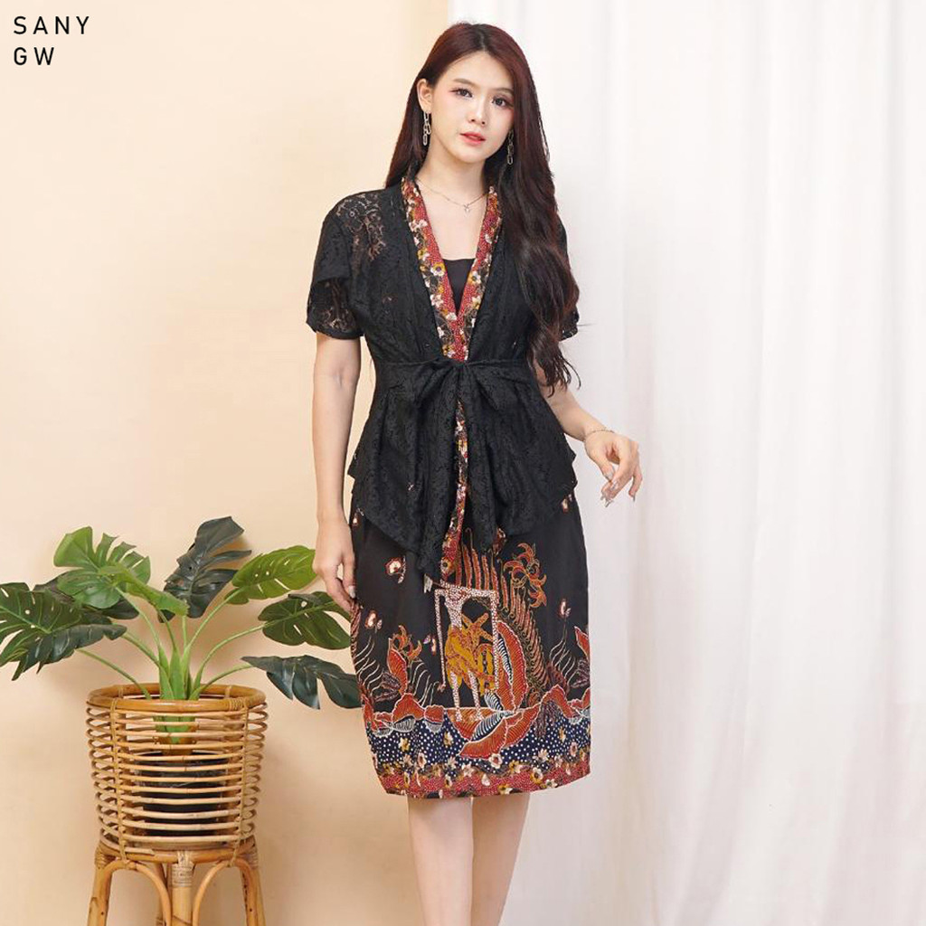 Jual Evercloth Sany GW Kebaya Batik Perempuan Dress Brukat Batik Couple ...