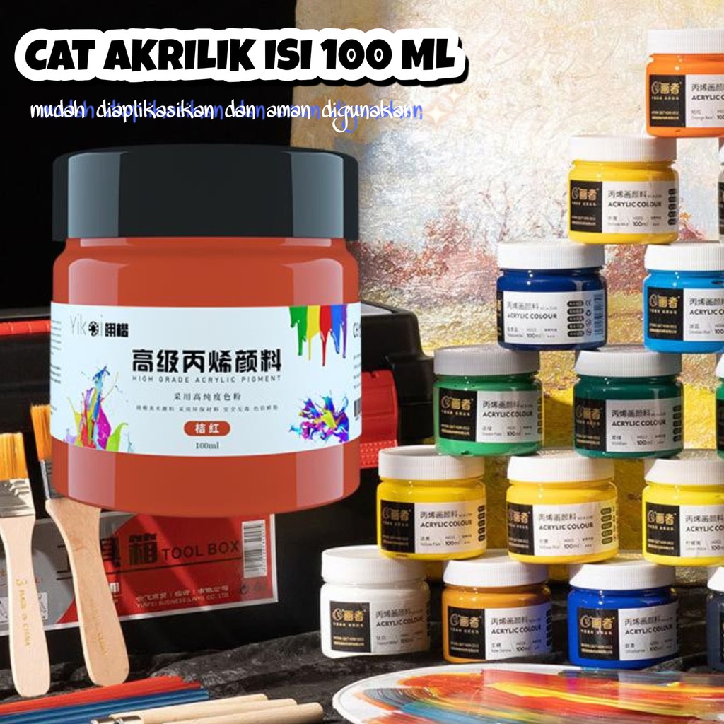 Jual CAT AKRILIK ISI 100ML ADA 24 WARNA BERBEDA DIJUAL HARGA SATUAN ...