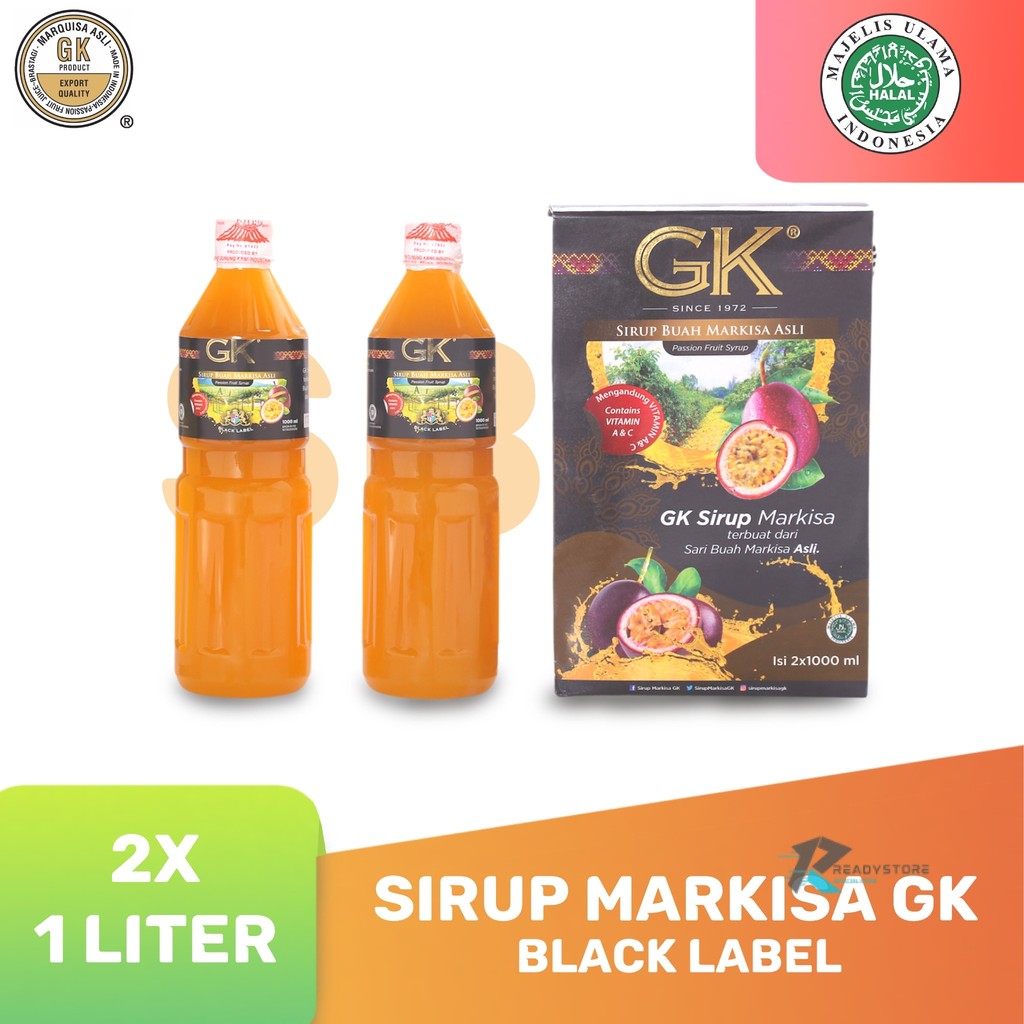 Jual RSI - Sirup Markisa GK Black Label 1000 ml x 2 botol | Shopee ...