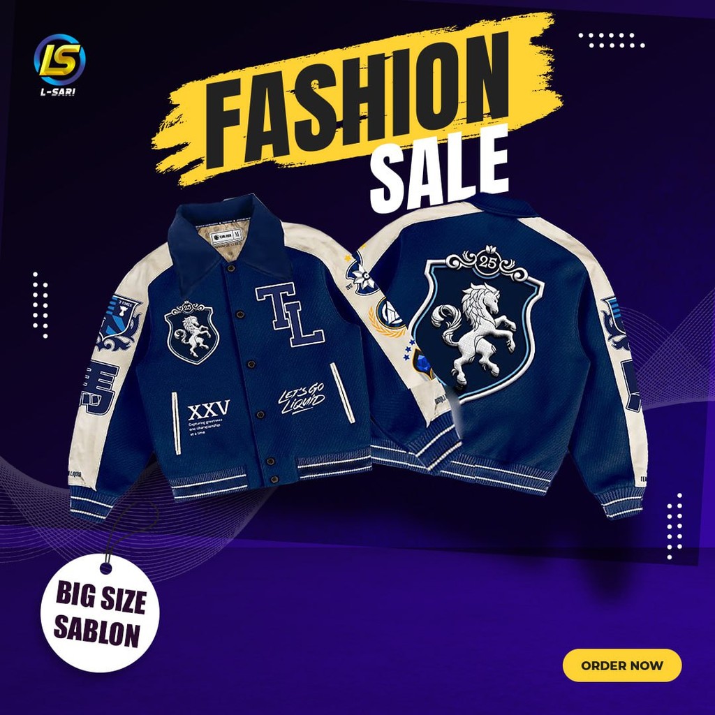Jual JACKET VARSITY LIQUID ESPORT OVER SIZE S M L XL XXL XXXL XXXXL ...