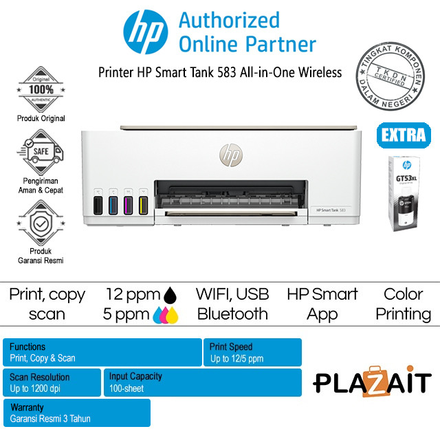 Jual Printer HP Smart Tank 583 All-in-One (Print - Scan - Copy ...