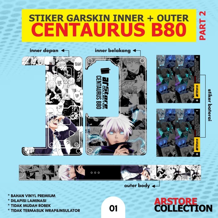 Jual Stiker Inner Garskin Centa B80 + Outer Body part 2 - 001 | Shopee ...