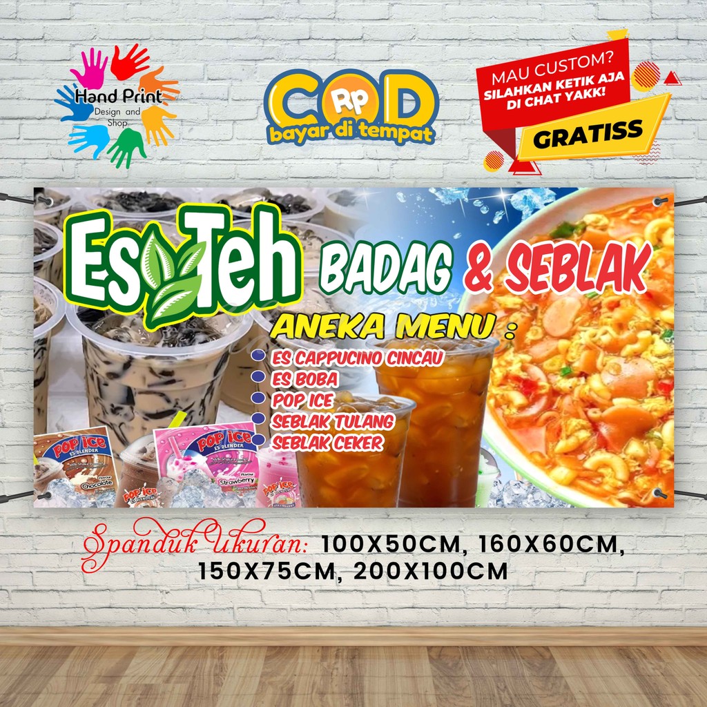 Jual Cetak Spanduk Banner Es Teh Badag & Seblak Aneka Menu MMT Spanduk ...