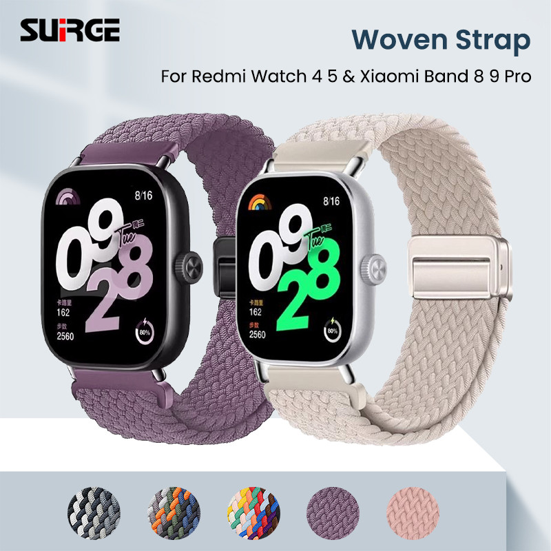 Jual SUIRGE Nylon Strap for Xiaomi Mi Band 8 9 Pro Braided Magnetic Buckle Strap for Redmi Watch ...