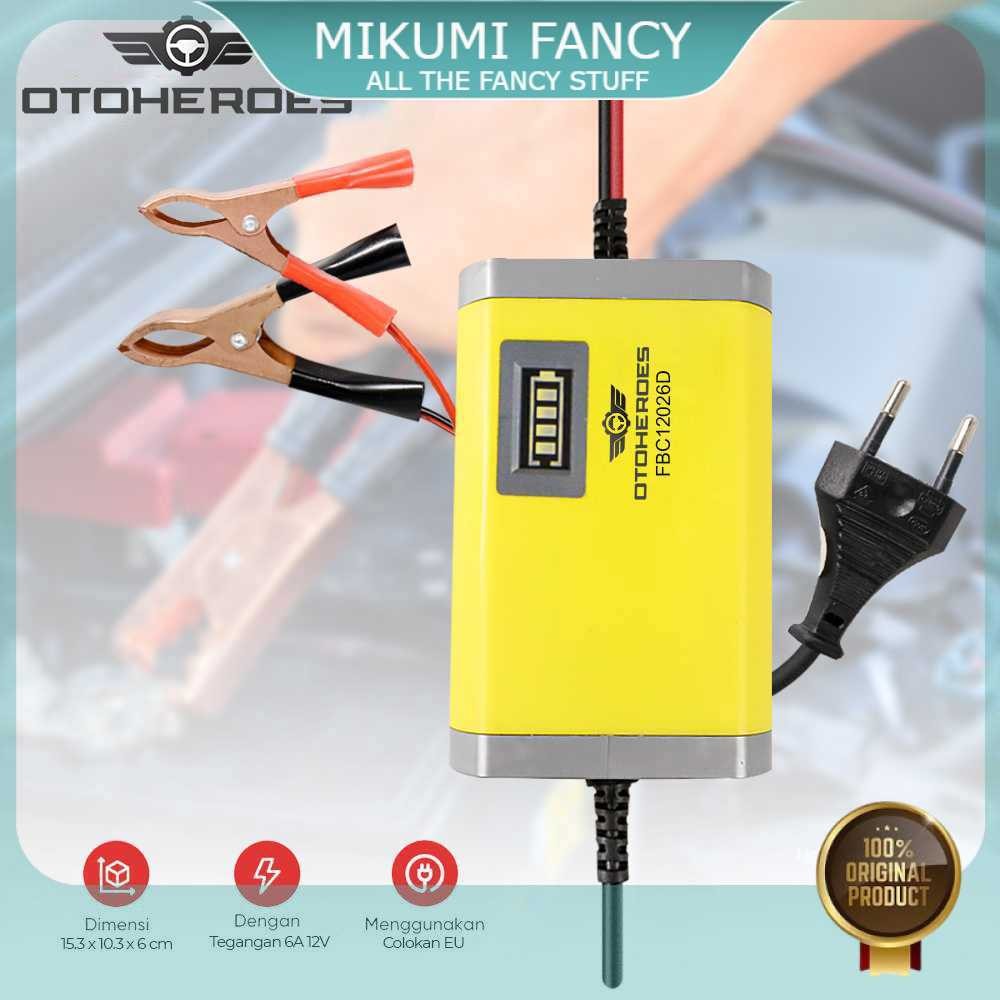 Jual FANCY OTOHEROES Charger Aki Portable Motorcycle Car Battery 6A 12V - FBC1206D | Shopee ...
