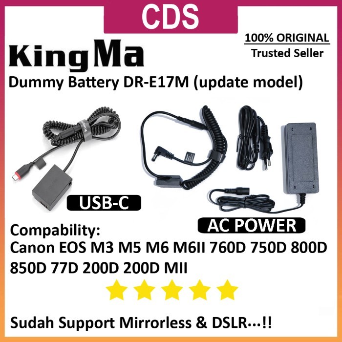 Jual Kingma Dummy Battery LP-E17M Update Model for Canon EOS R50 R100 ...