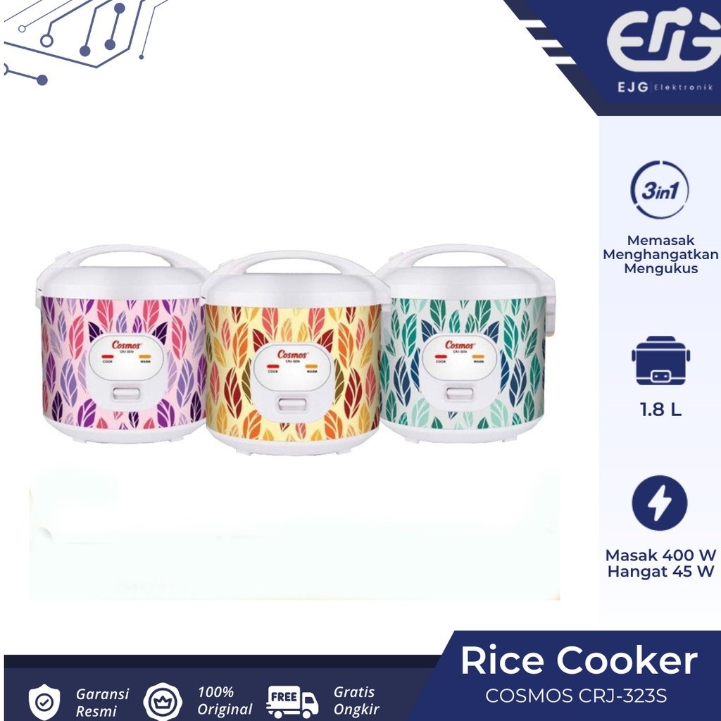 Jual Rice Cooker Magic Com Cosmos CRJ-323 S / CRJ-323S / CRJ 323 S SSO ...