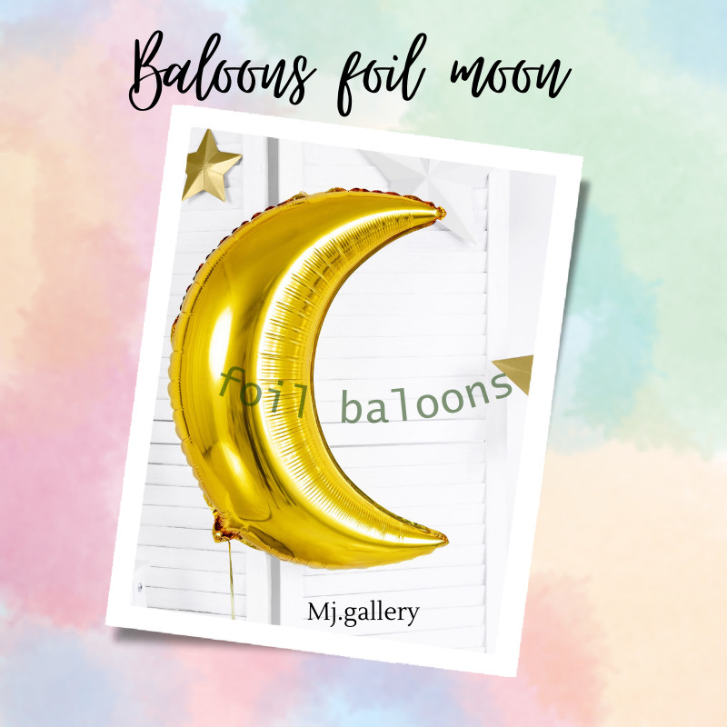 Jual 18" BALLOON FOIL MOON / Bulan Besar moon shape balloon bal ...