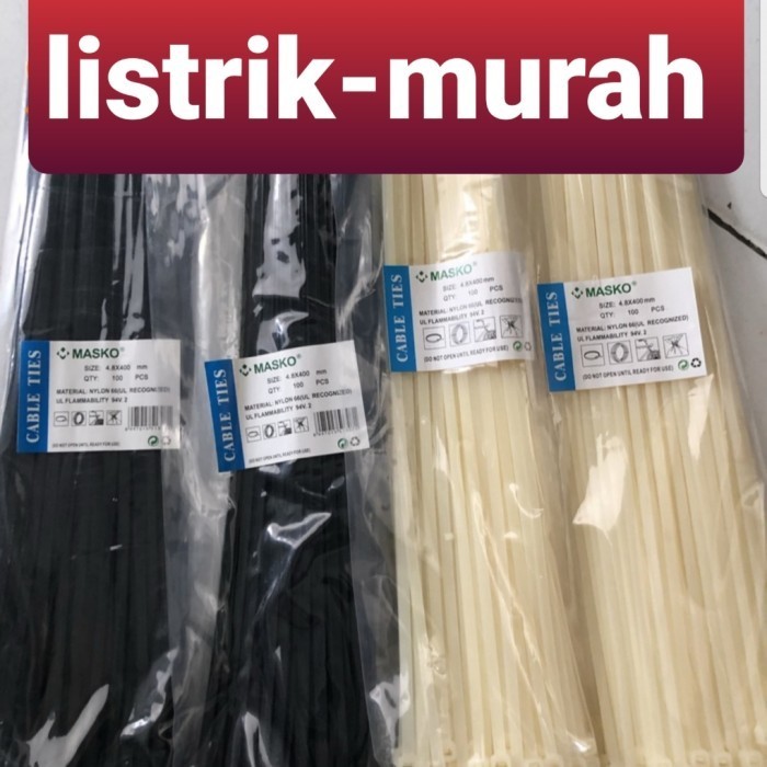 Jual Masko Kabel Ties 4.8x400 mm 40cm Sabuk Kabel Tali Tis Cable Tebal ...