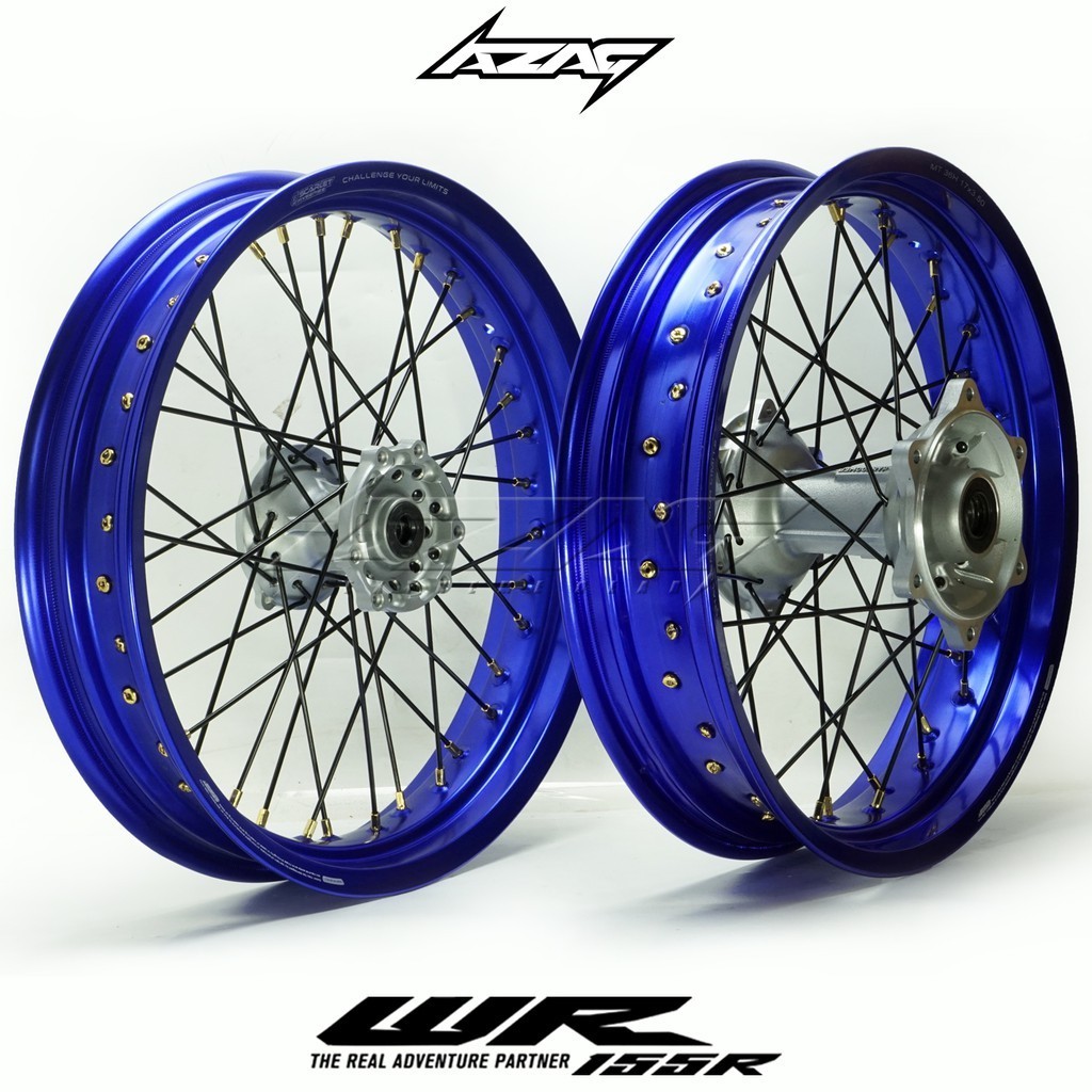 Jual VELG SET SUPERMOTO YAMAHA WR155 SCARLET BLUE TROMOL ORIGINAL ...