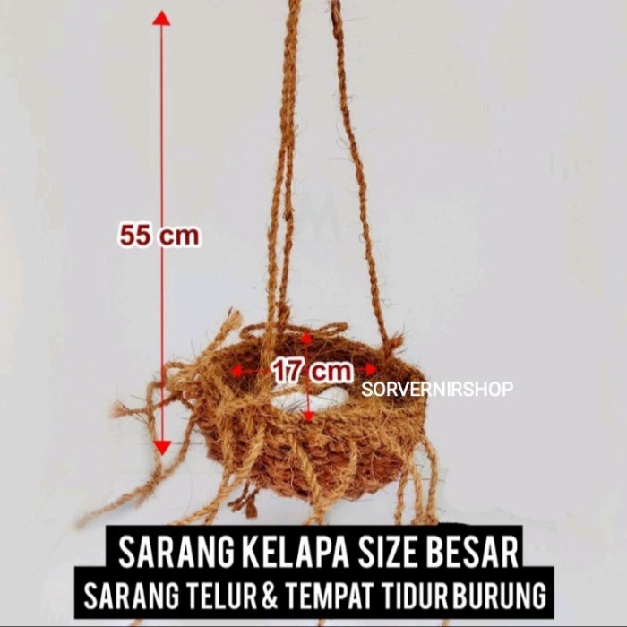 Jual Sarang burung sabut kelapa gantung model rumbai anyaman sabut ...