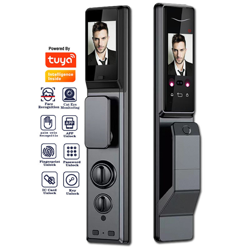 Jual Tuya App Smart 3D Face Recognition Door Lock Security & Camera Monitor Intelligent ...