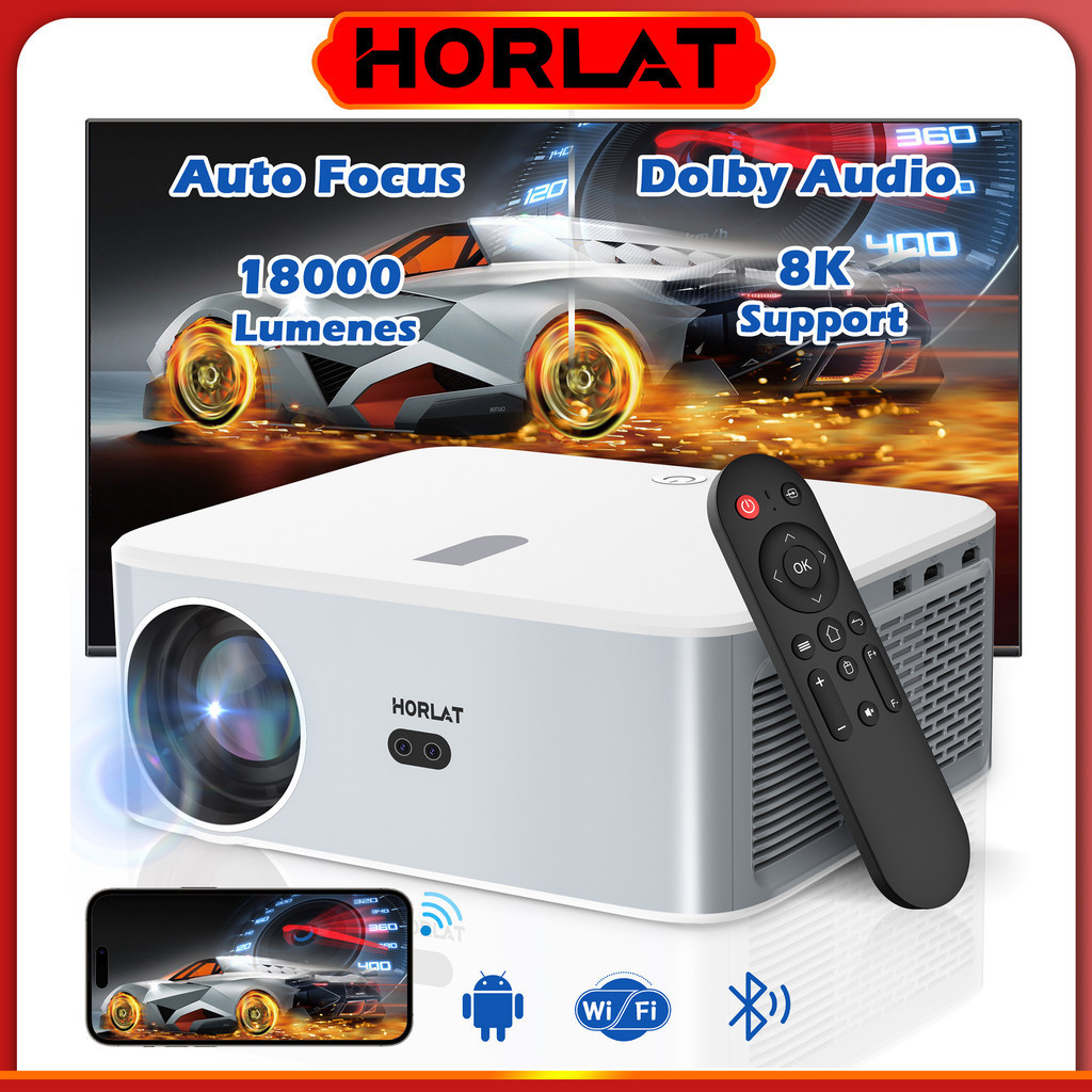 Jual HORLAT Android LED Projector 700ANSI Full HD 1080P 4K Video Home ...