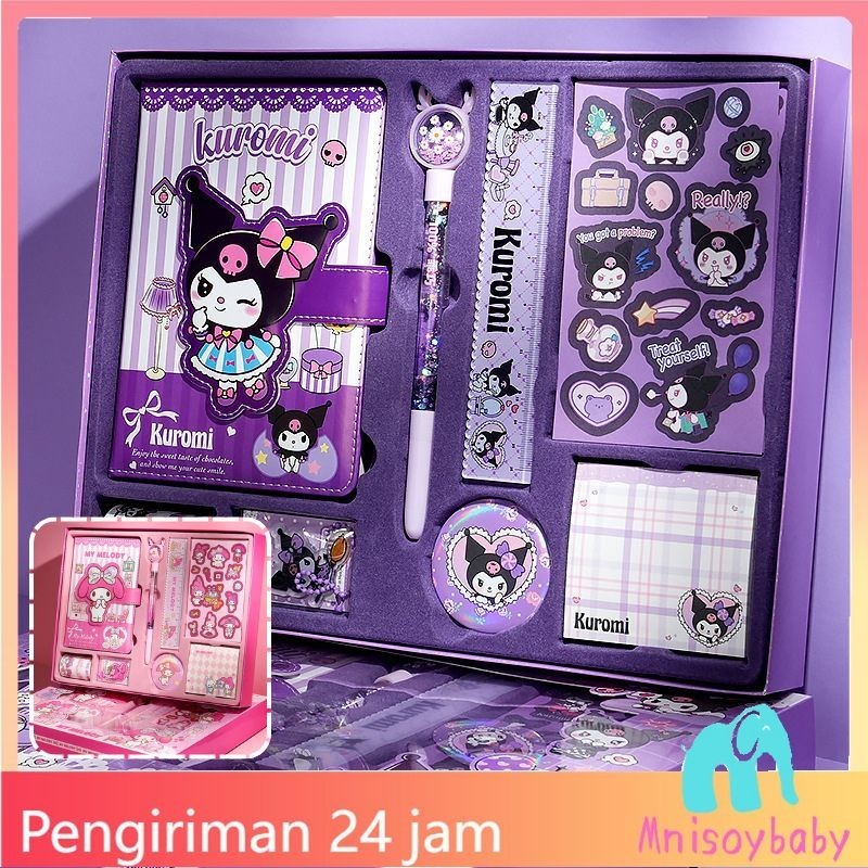 Jual 【COD】9 in 1 Paket Jurnal Set Cute Girl Sanrio Melody Kuromi Stiker ...