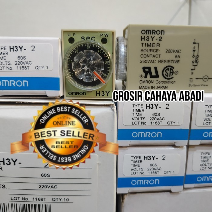Jual timer omron h3y-2/2 30s/s 220v/timer omron h3y-2/2 30detik/detik -VV45 | Shopee Indonesia