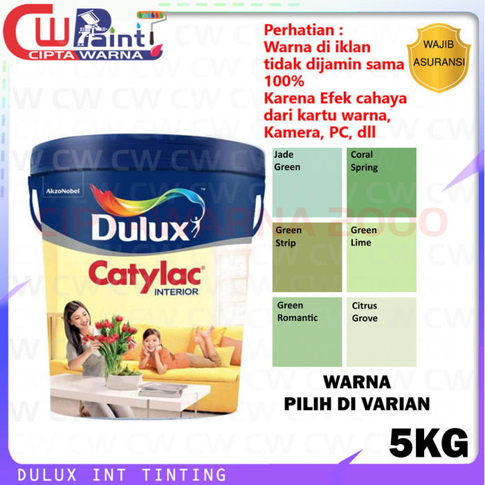 Jual Dulux Catylac Tinting Cat Tembok Dinding Interior Hijau Green 5 Kg ...