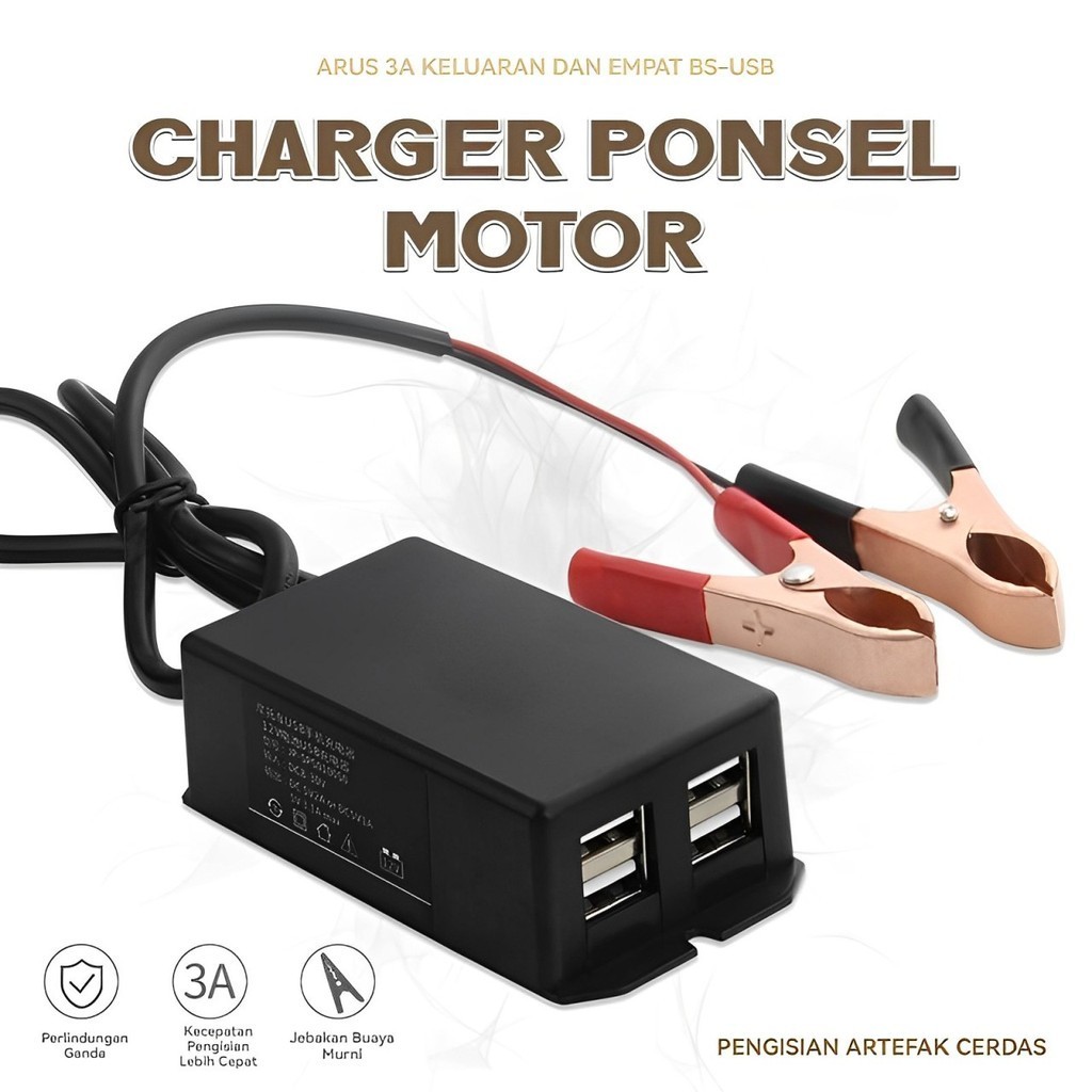 Jual Motor Adaptor Charger HP Darurat Pasang Ke AKI Motor Mobil ...