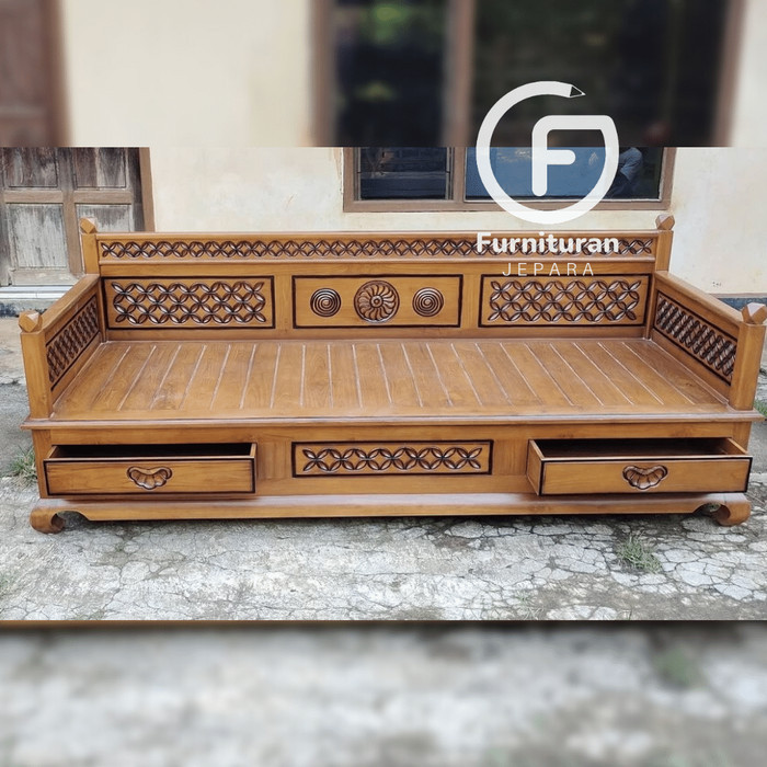 Jual Daybed Bangku Risban Bale Kayu Jati Asli Jepara | Shopee Indonesia