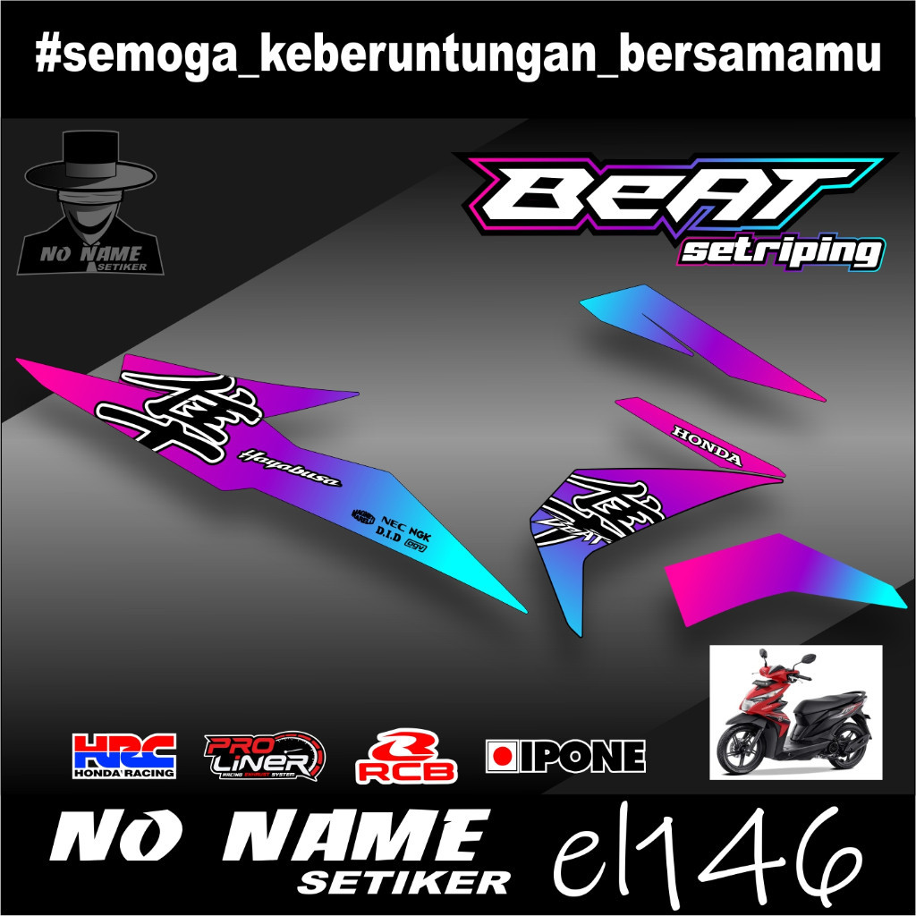Jual Striping stiker setiker Motor Beat Variasi Hayabusa 2016 2017 2018 ...