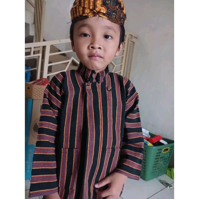 Jual Baju Lurik Surjan Anak Laki-laki Kostum Pakaian Tradisional Adat Jawa | Shopee Indonesia