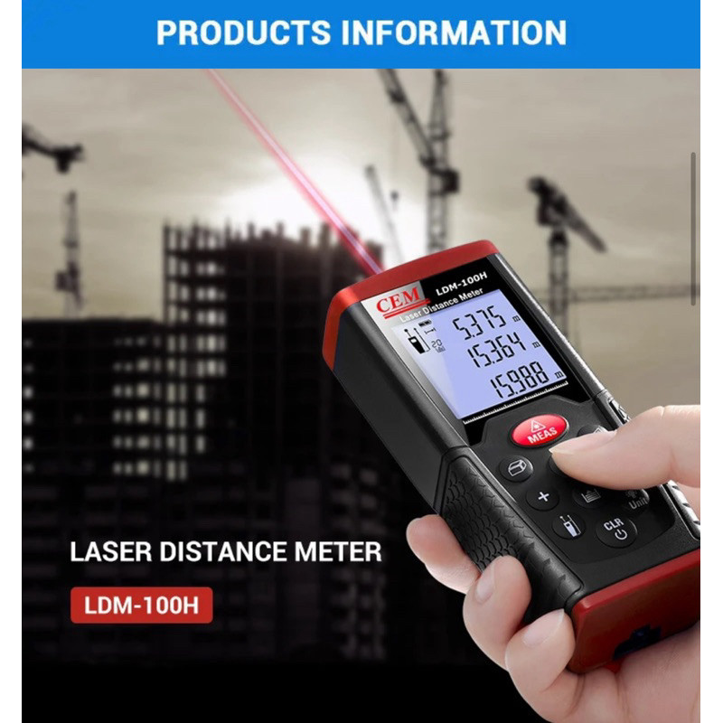 Jual Laser Distance Meter CEM LDM100H Range Finder Digital Rangefinder ...