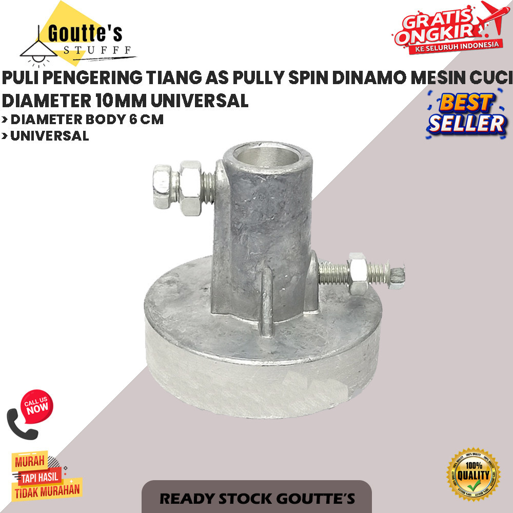 Jual PULI PENGERING TIANG AS PULLY SPIN DINAMO MESIN CUCI DIAMETER 10MM ...