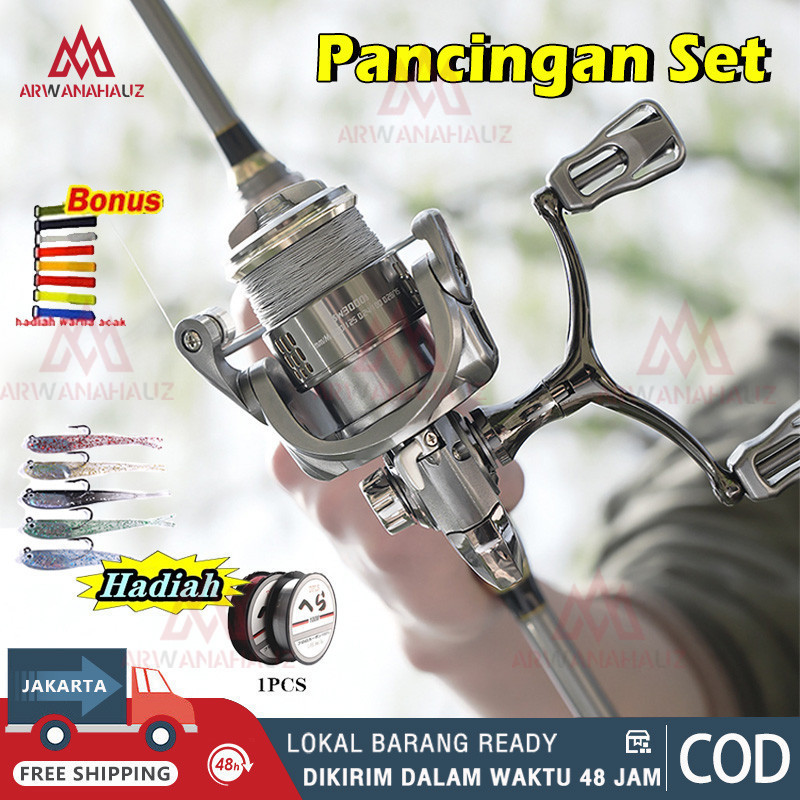 Jual Pancingan Set Lengkap Joran Pancing Set 1.65m 2.4m Dan Spinning ...