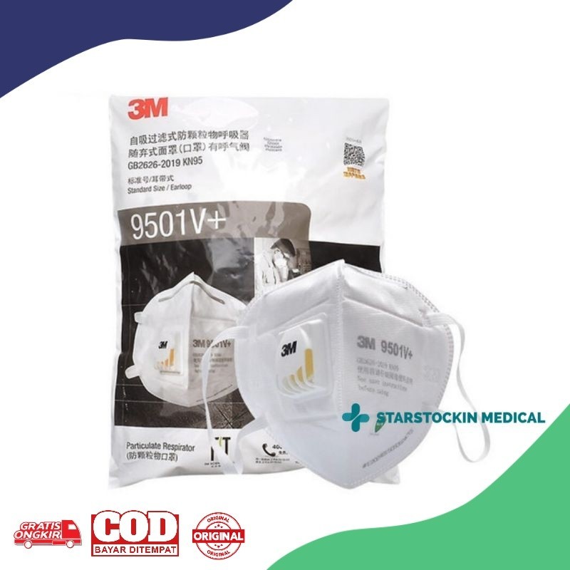 Jual Masker Medis N95 3M 9501v+ Kemasan Segel Pack Isi 25 pcs | Shopee ...