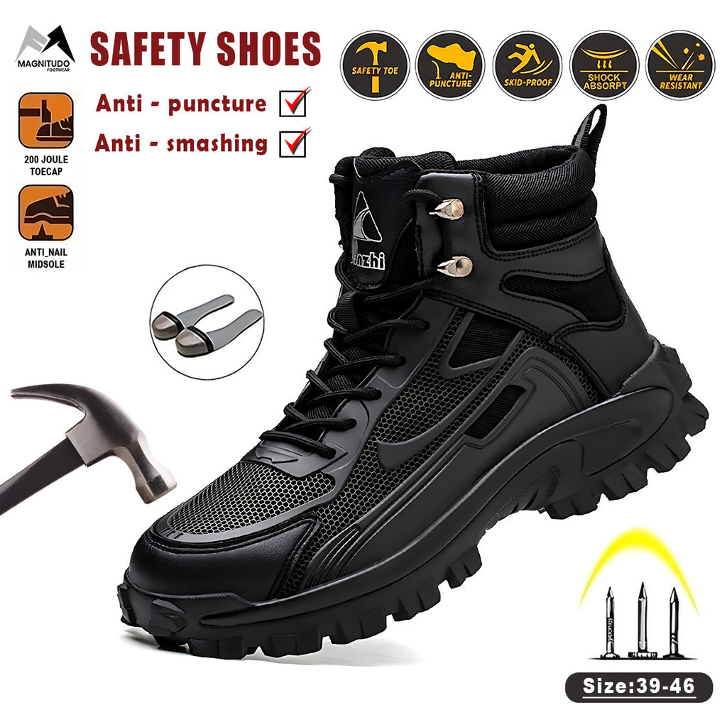 Jual Sepatu Safety Boots BLACK Sepatu Jogger Septi Keselamatan Kerja ...