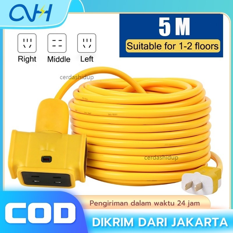 Jual Extension Cord Extra-long Plug-in Strip 5M Electric Vehicle ...