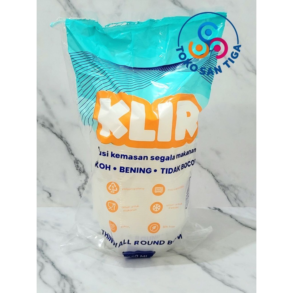 Jual Klir Thinwall Round Bowl 650 ml isi 25 pcs/slop sertifikasi Halal ...