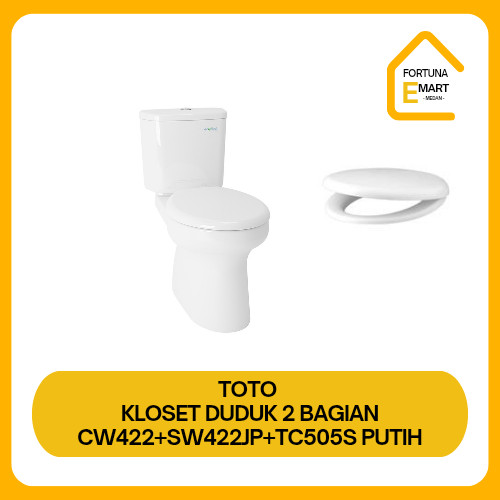 Jual TOTO Kloset Duduk Dua Bagian CW422+SW422JP+TC505S Putih | Shopee ...