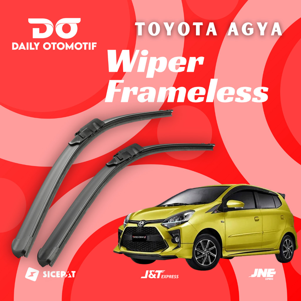 Jual Wiper Kaca Depan Toyota Agya Frameless Sapuan Kaca Mobil Model Frameless Banana Karet ...