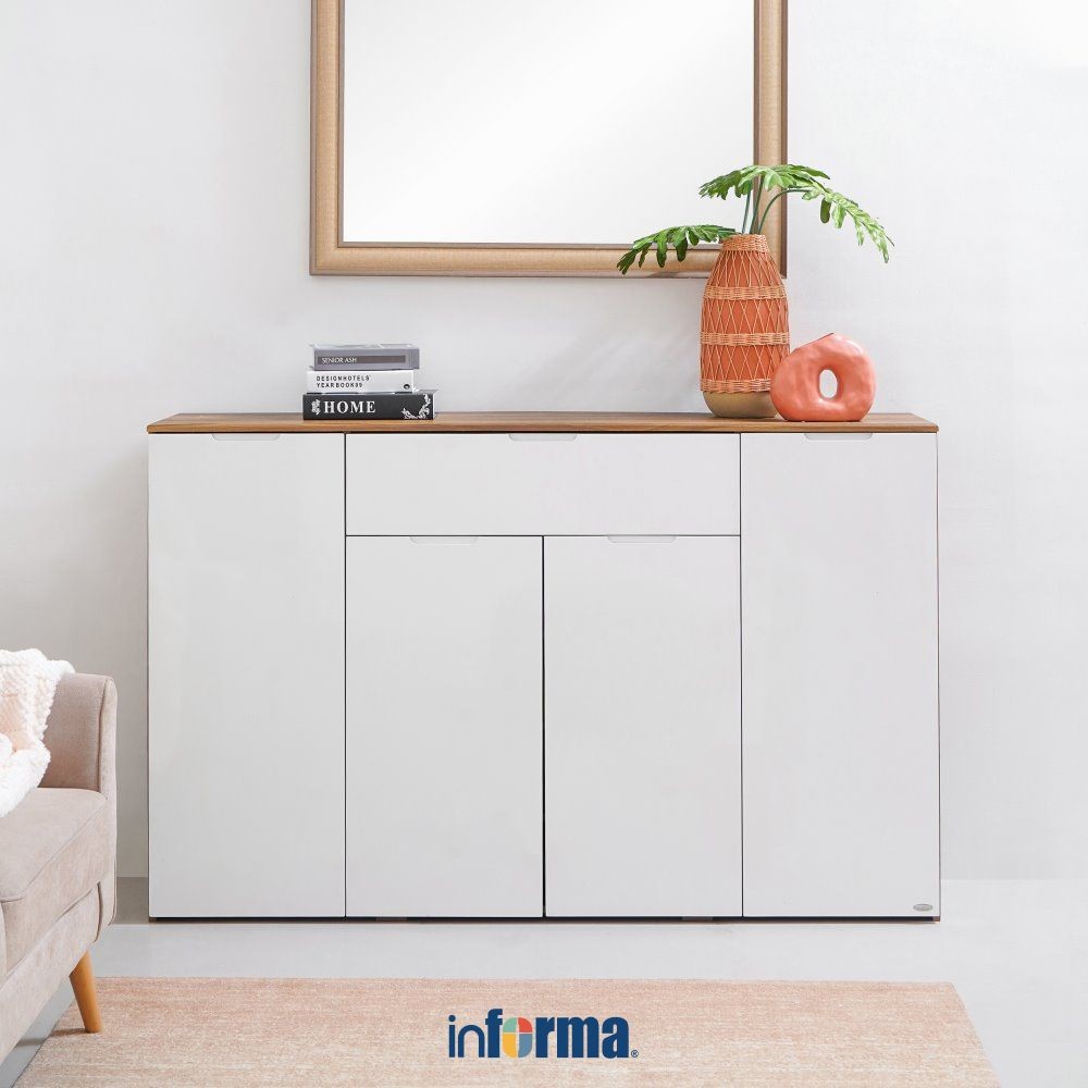 Jual Informa Dante Kabinet 4 Pintu Dengan 1 Laci - Putih/Cokelat Lemari ...