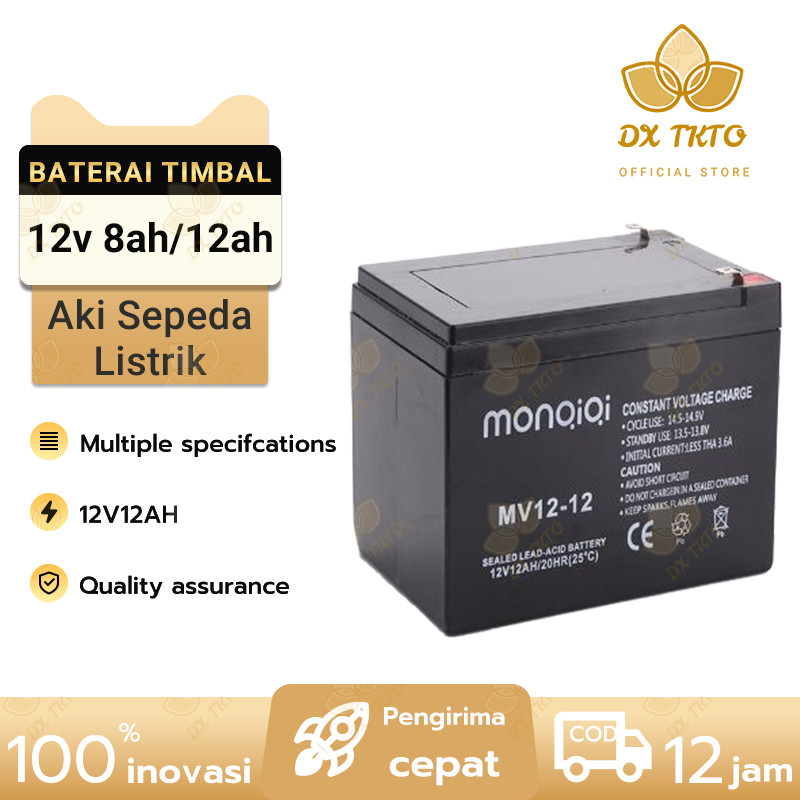 Jual ASLI Aki Sepeda Listrik Aki 12V 12AH （Kemasan tebal）Aki Semprotan ...