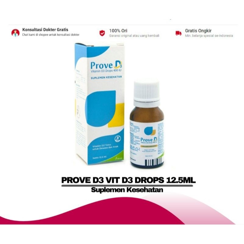 Jual PROVE D3 VIT D3 DROPS VITAMIN UNTUK ANAK N BAYI ISI 12.5ML ...
