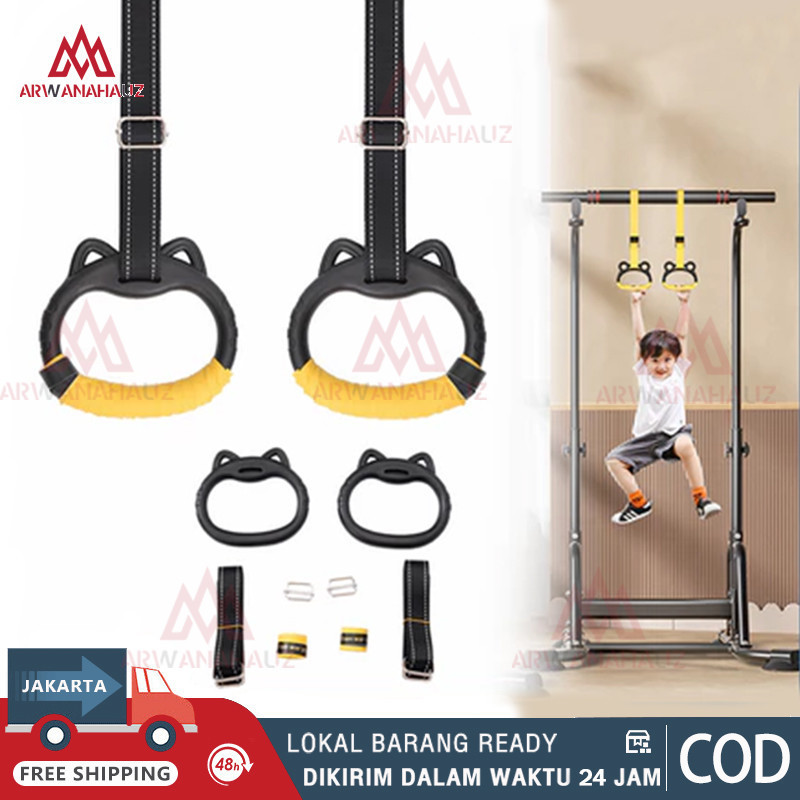 Jual Isi 2 Set Gym Ring Pull Up Tali Stretching Yoga Fitnes Anak ...