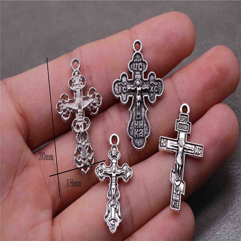 Jual 10 pcs Salib Yesus Kristus, Liontin Salib Yerusalem, Gelang ...