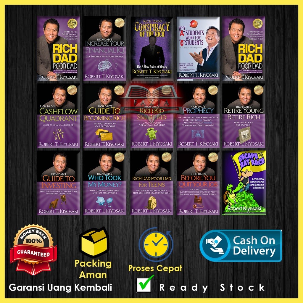 Jual Rich Dad Poor Dad (14 books) by Robert T. Kiyosaki (English ...