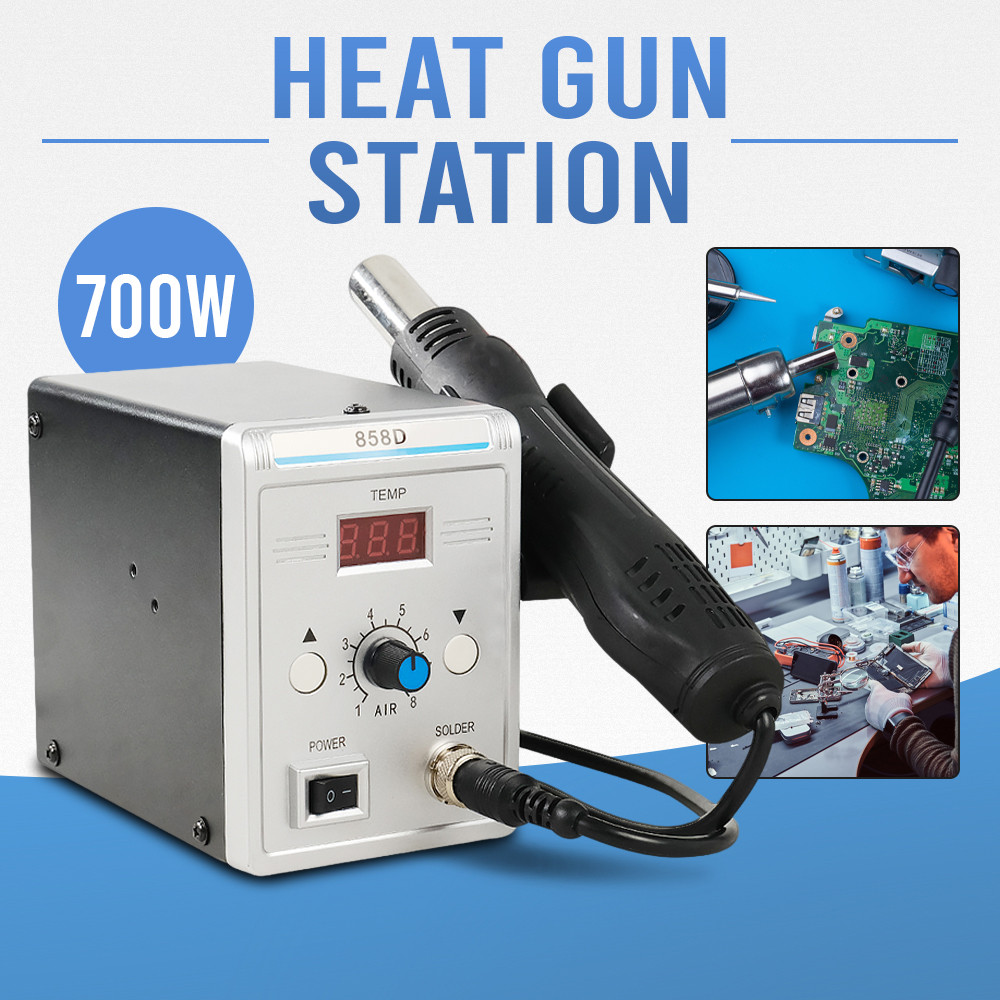 Jual Heat Gun Hot Blower Soldering with Adjustable Station 700W - 858D ...