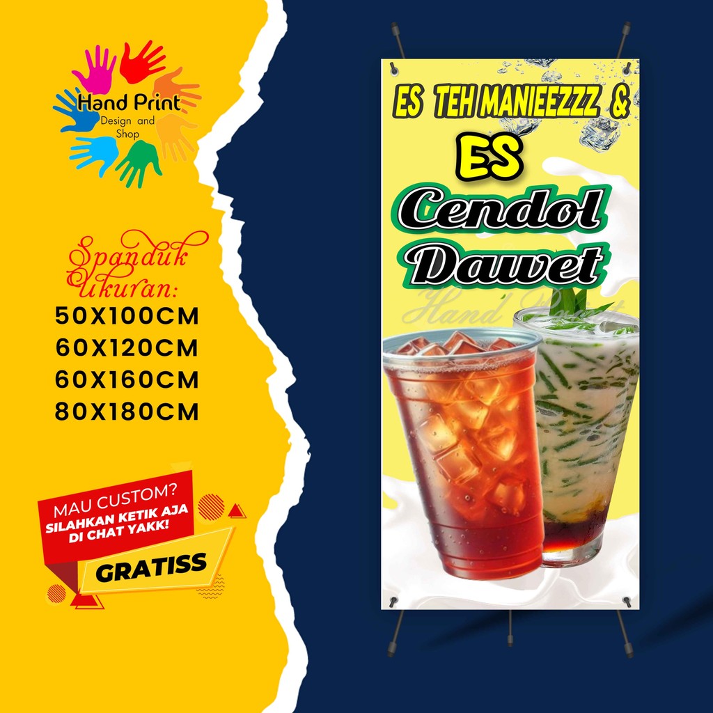 Jual Cetak Spanduk Banner Es Teh & Cendol Dawet MMT Spanduk Custom ...