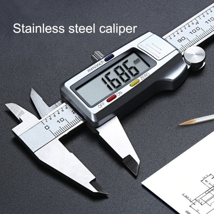 Jual Jangka Sorong Digital Sketmat Caliper Alat Ukur Dimensi Detail 150 mm / 6 Inch Stainless ...