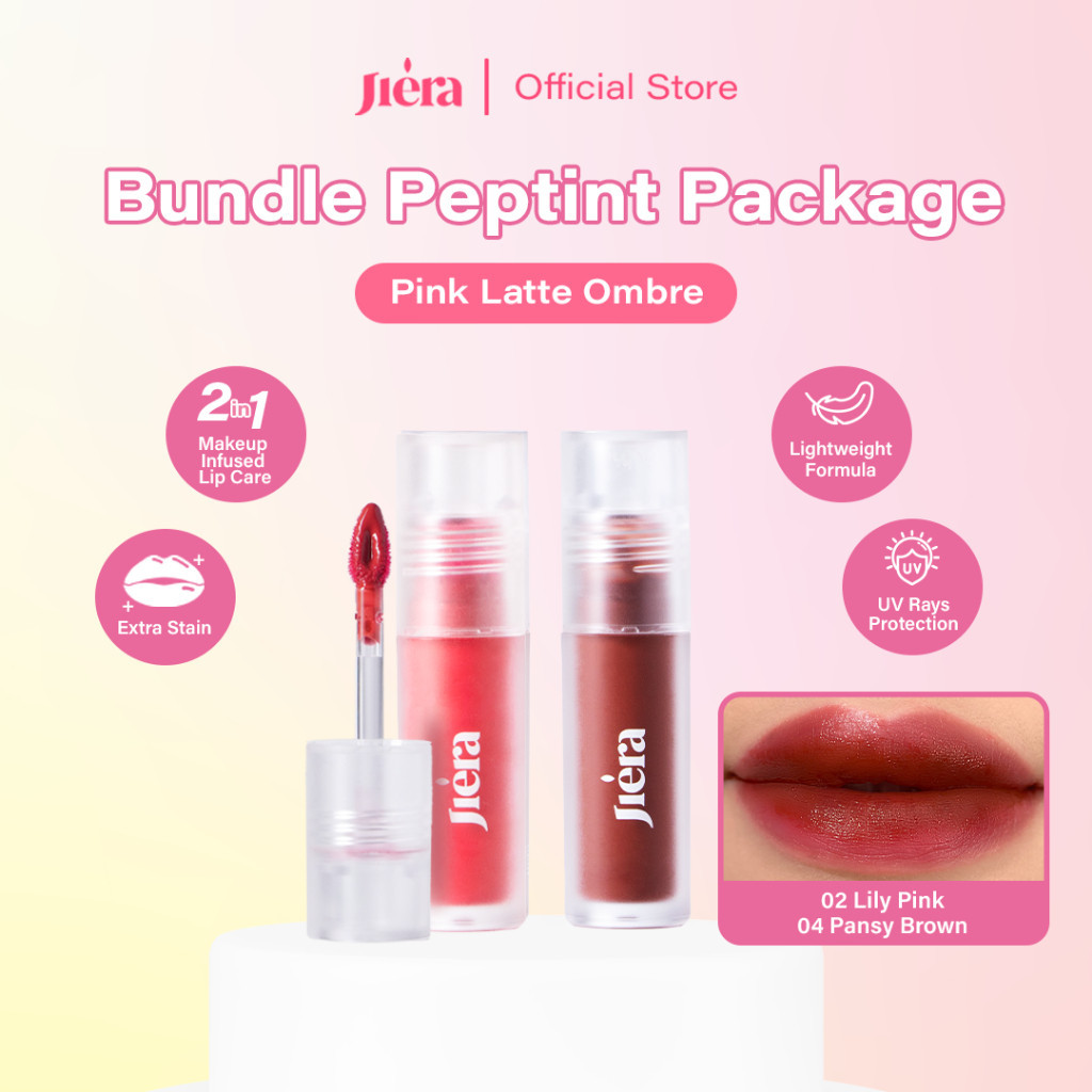 Jual JIERA Lip Peptint Package Ombre 2 Shade - 2 in 1 Function, Anti ...