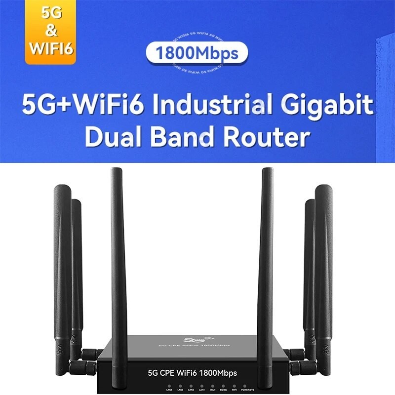 Jual Industrial 5G CPE Router Dual Band WiFi 6 Sim Card 4G LTE 4*Lan ...
